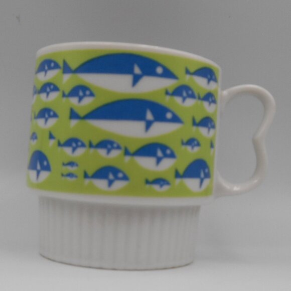 Dining | School Of Fish Theme Stacking Cup In Blue Green White Made In ...